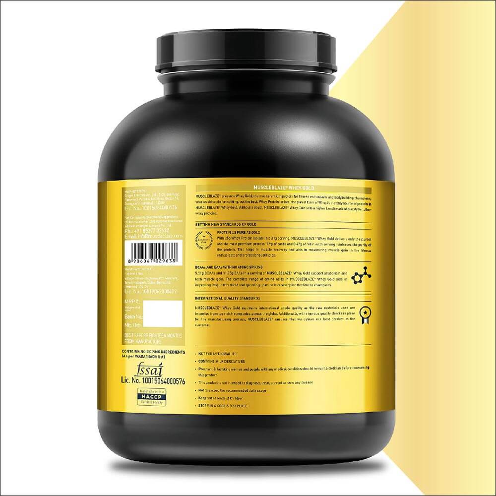 MuscleBlaze Whey Gold Protein Isolate - Dark Choco Passion (2Kg / 4.4 lb)