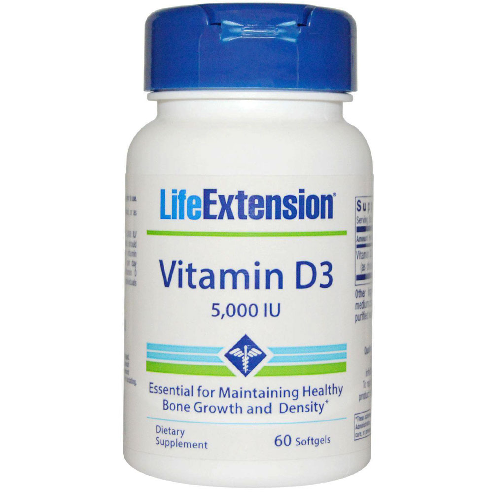 Life Extension Vitamin D3 (5000 IU), 60 softgels at Best Price in India ...