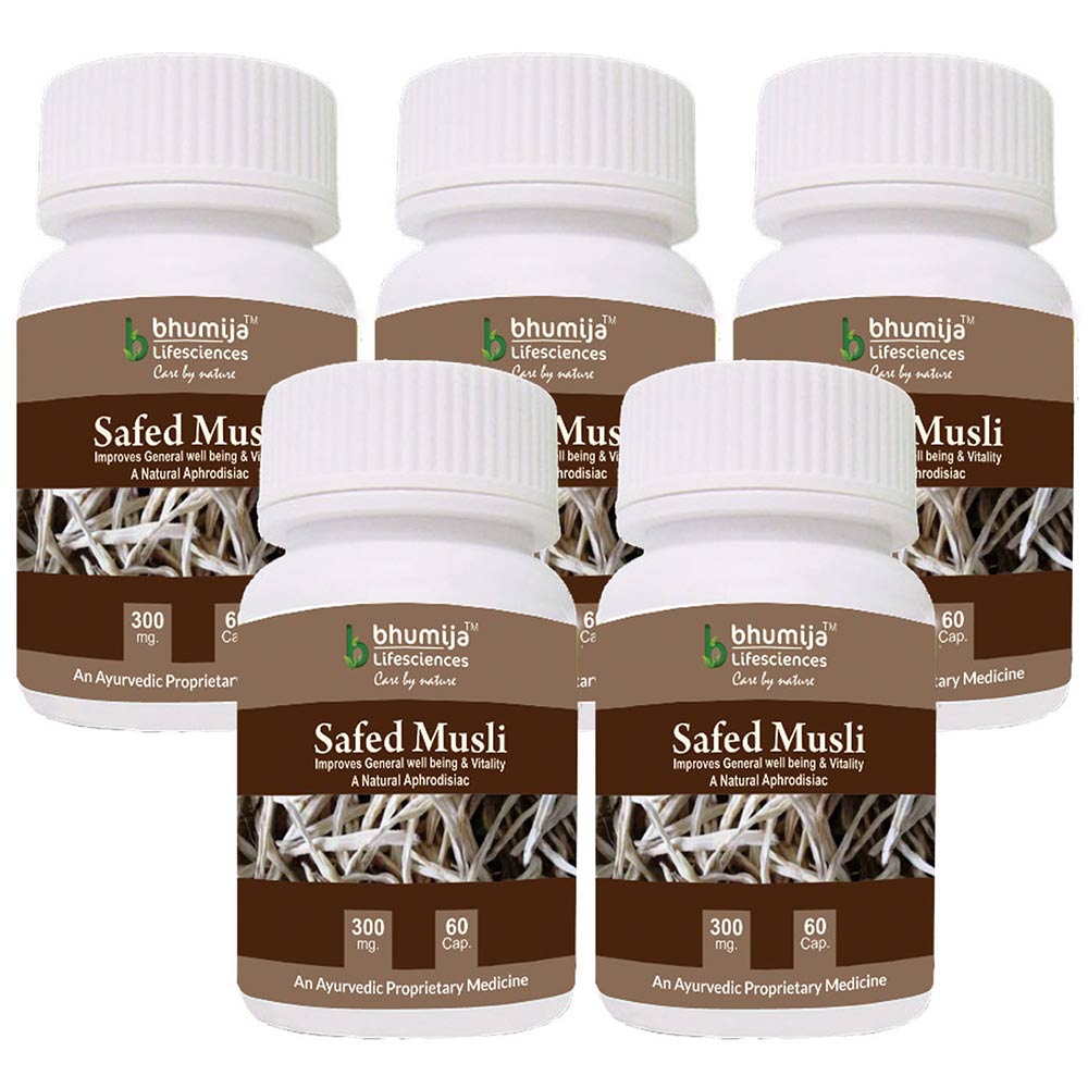 Bhumija Safed Musli (Pack of Five), 60 capsules at Best Price in India ...