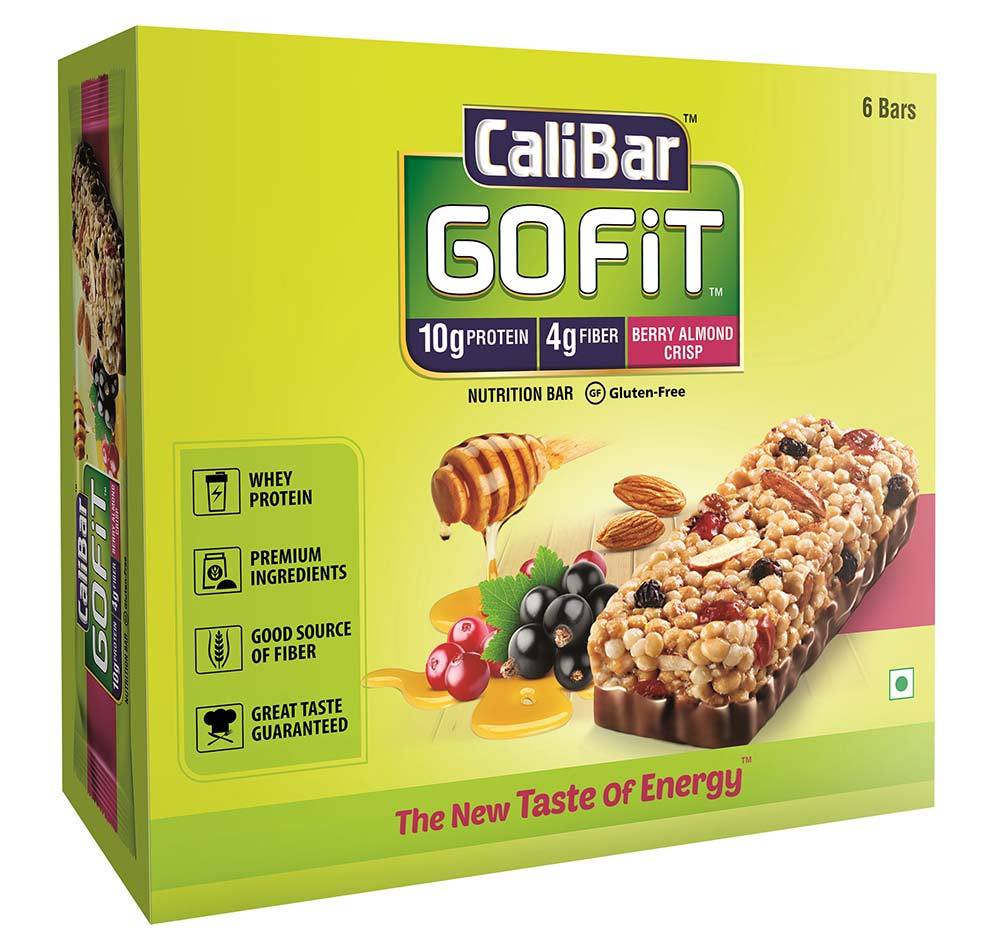 Calibar Gofit Protein Bar, 6 Piece(s)/Pack Berry Almond Crisp at Best ...