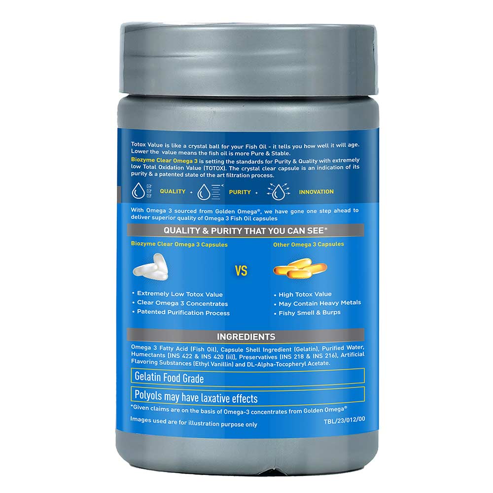 MuscleBlaze Biozyme Clear Omega 3, 60 capsules at Best Price in India ...