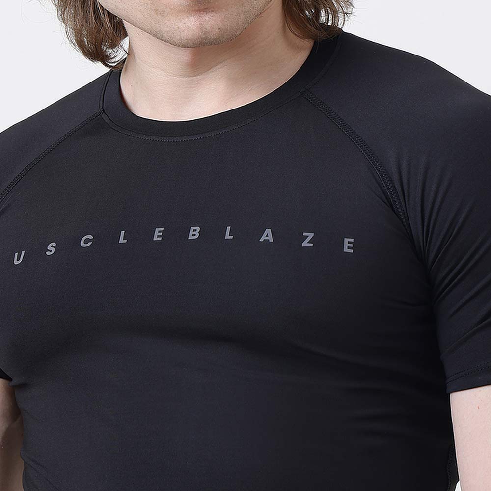 Compression Muscle Tee Half Sleeve Midnight Black • Medium