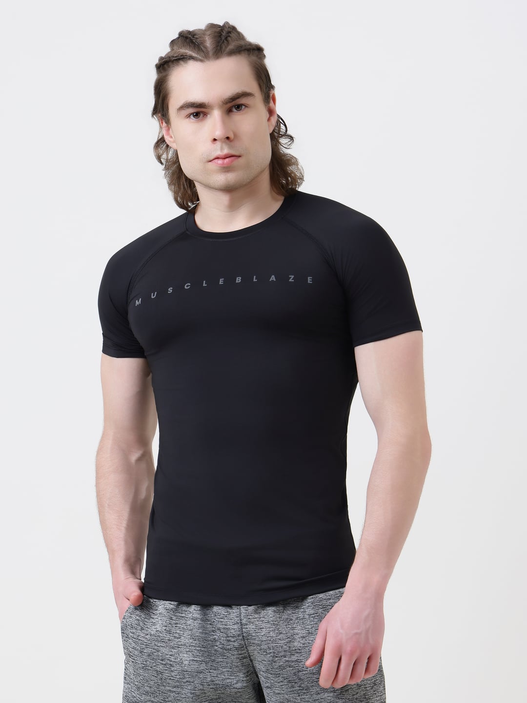 Compression Muscle Tee Half Sleeve Midnight Black • Medium